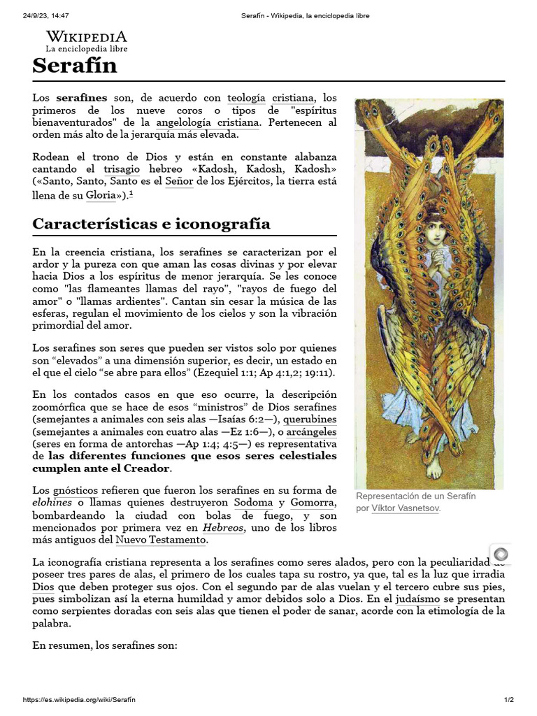 Significado y características de los serafines | PDF | Filosofía ...