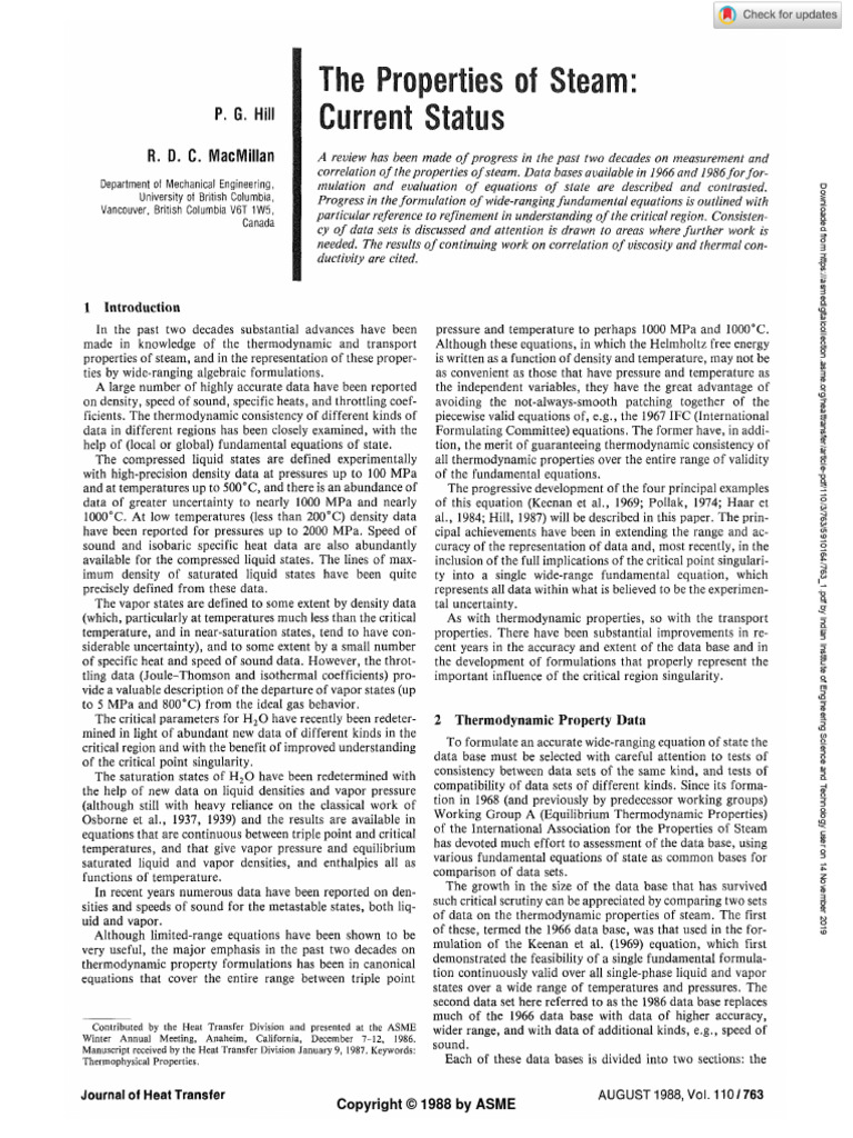 Properties of Steam | PDF