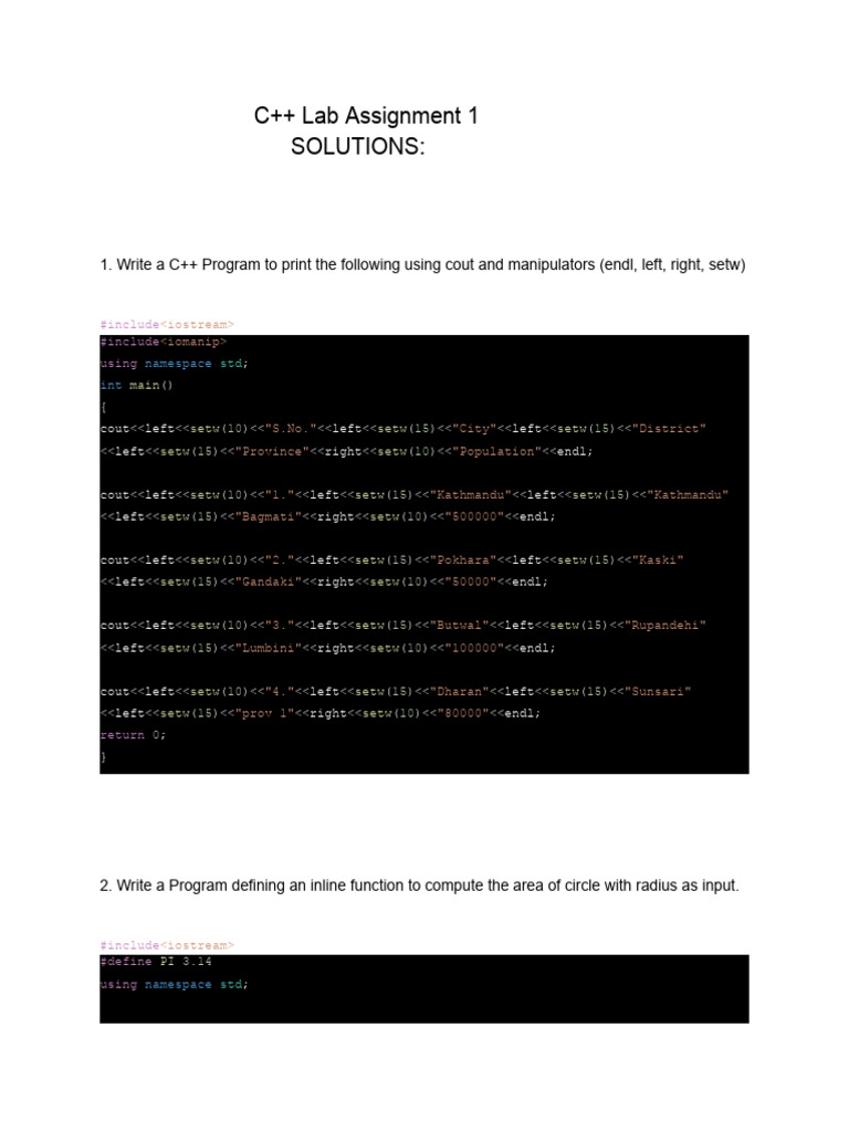 C++ Assignment | PDF