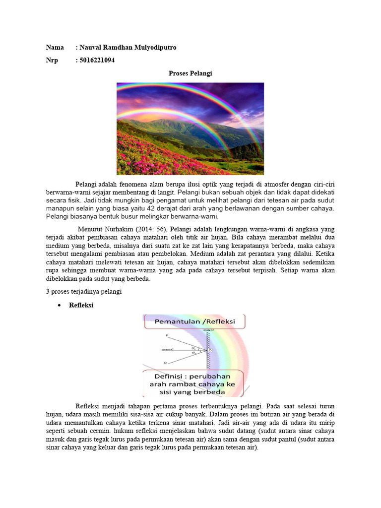 Proses Terbentuknya Pelangi | PDF