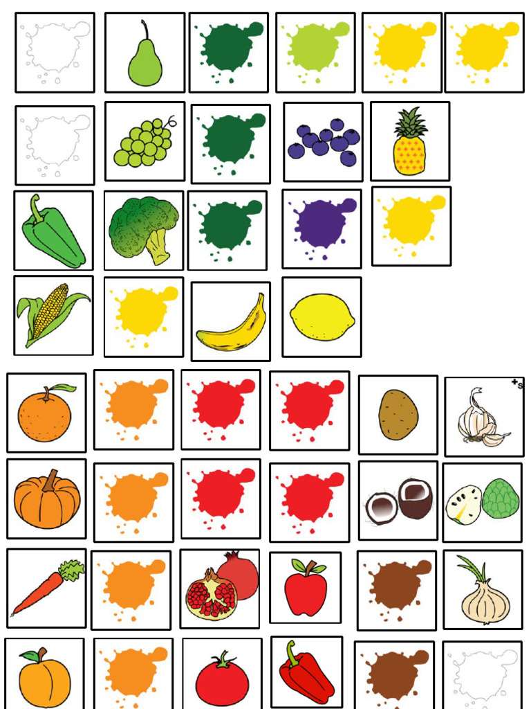 Fichas Frutas y Colores | PDF