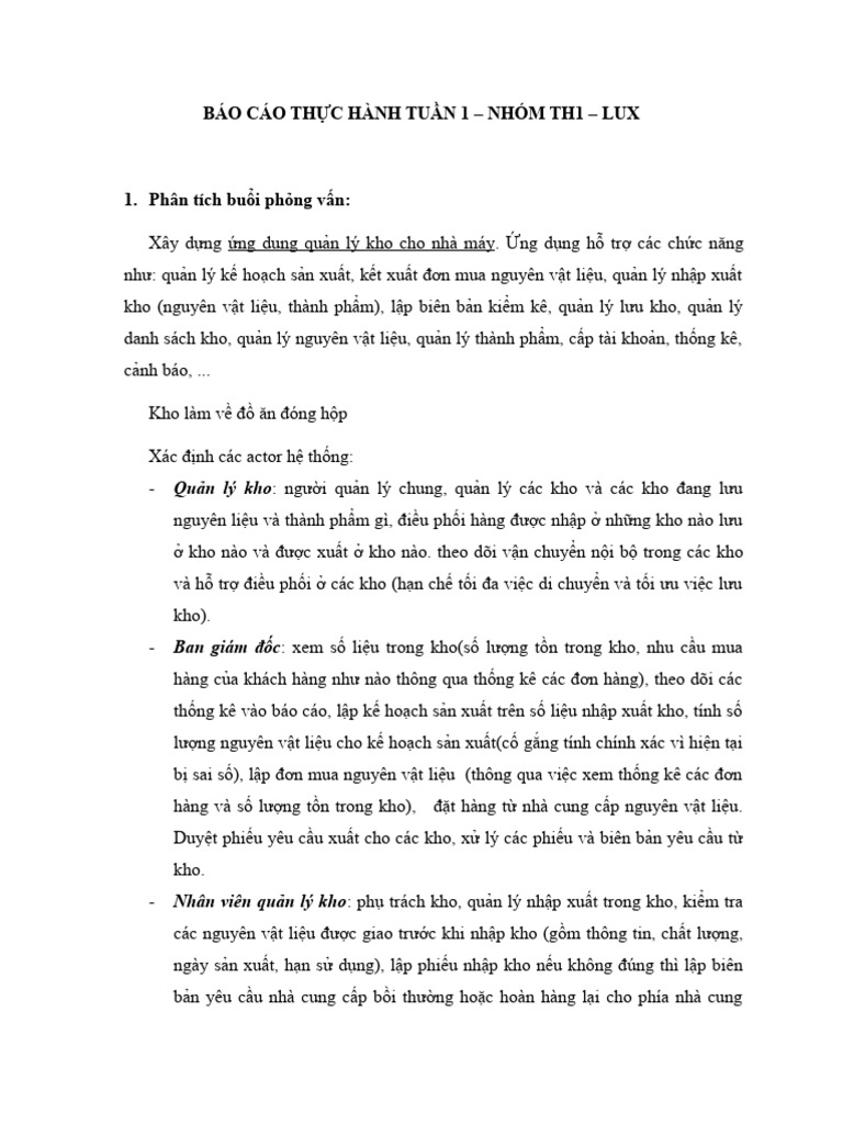 Baocaoth Tuan1 TH1 Lux | PDF