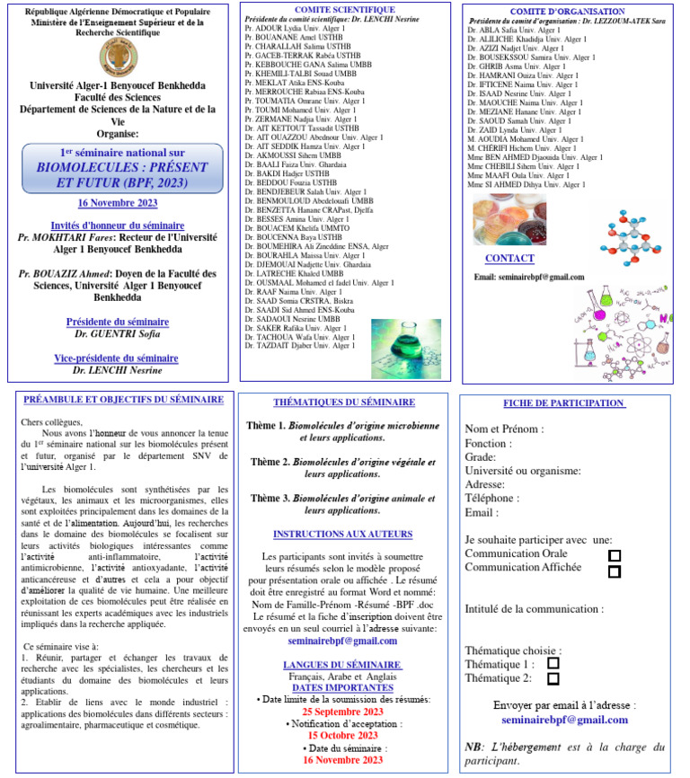 Dépliant BPF 2023 - Version À DiffuserAlger 2023 | PDF