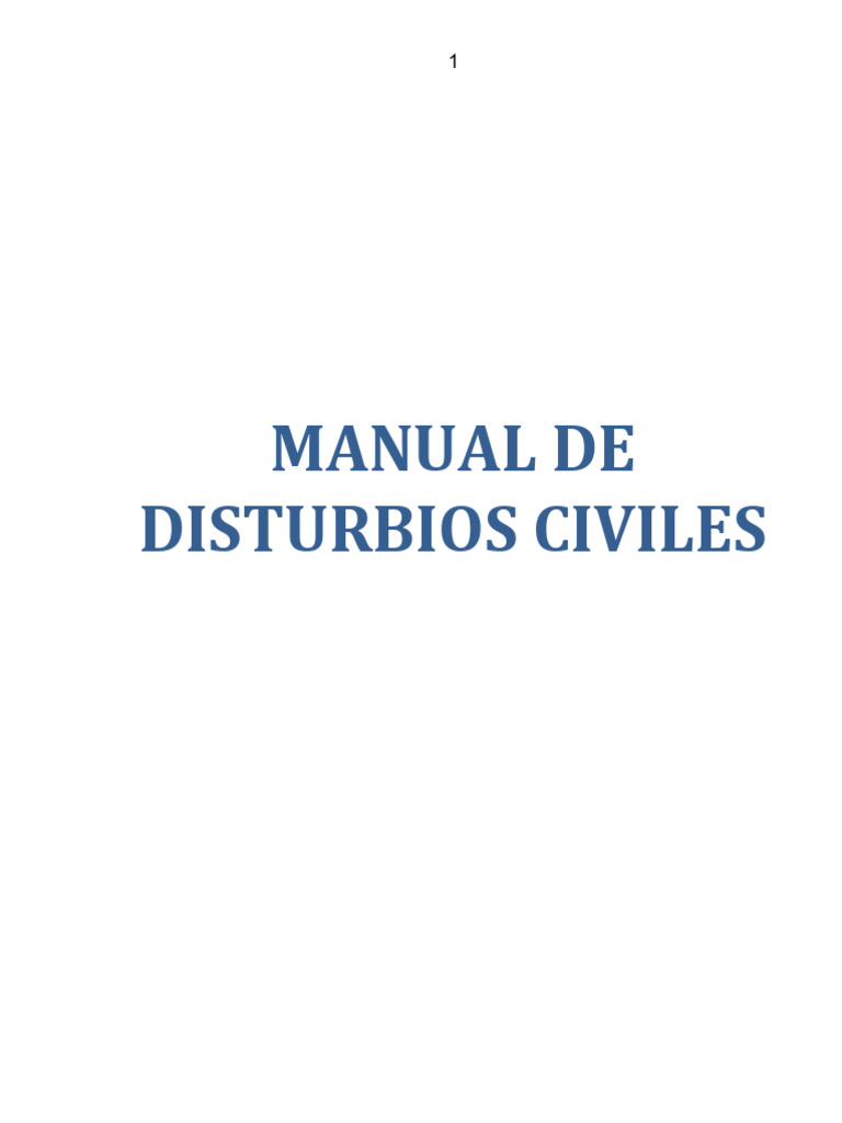 Manual de Disturbios Civiles Original | PDF