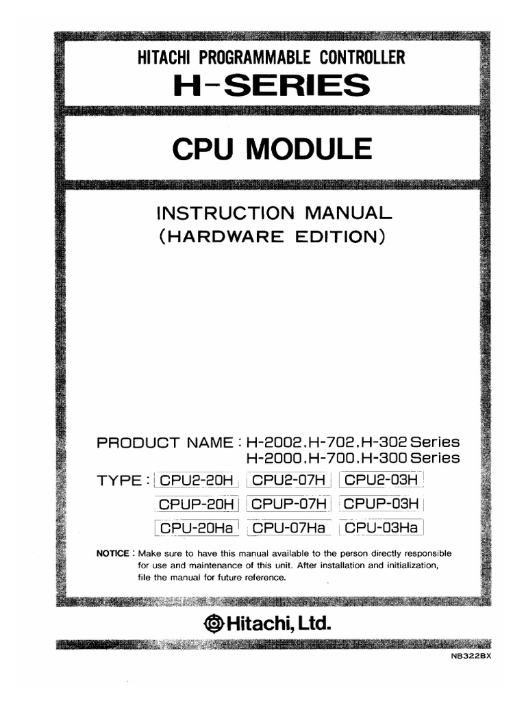 Manual Hardware H Series | PDF