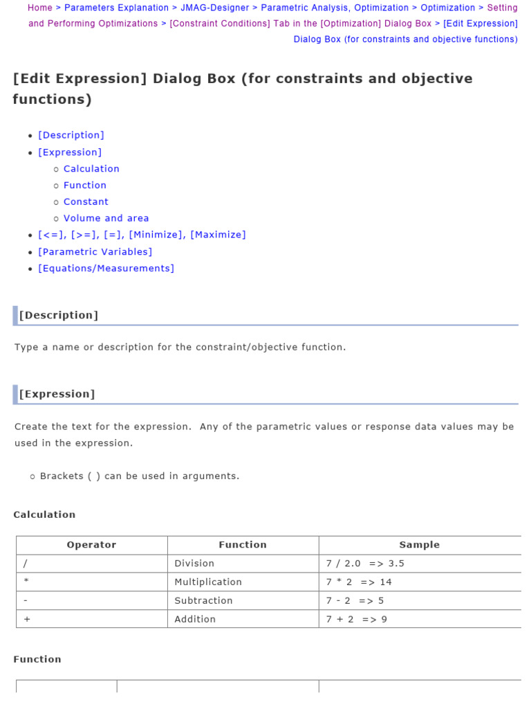 Optimization Expression Guide | PDF | Teaching Methods & Materials