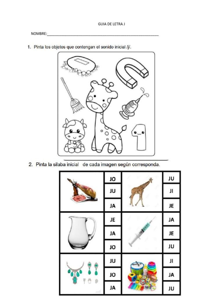 Guia de Letra J | PDF