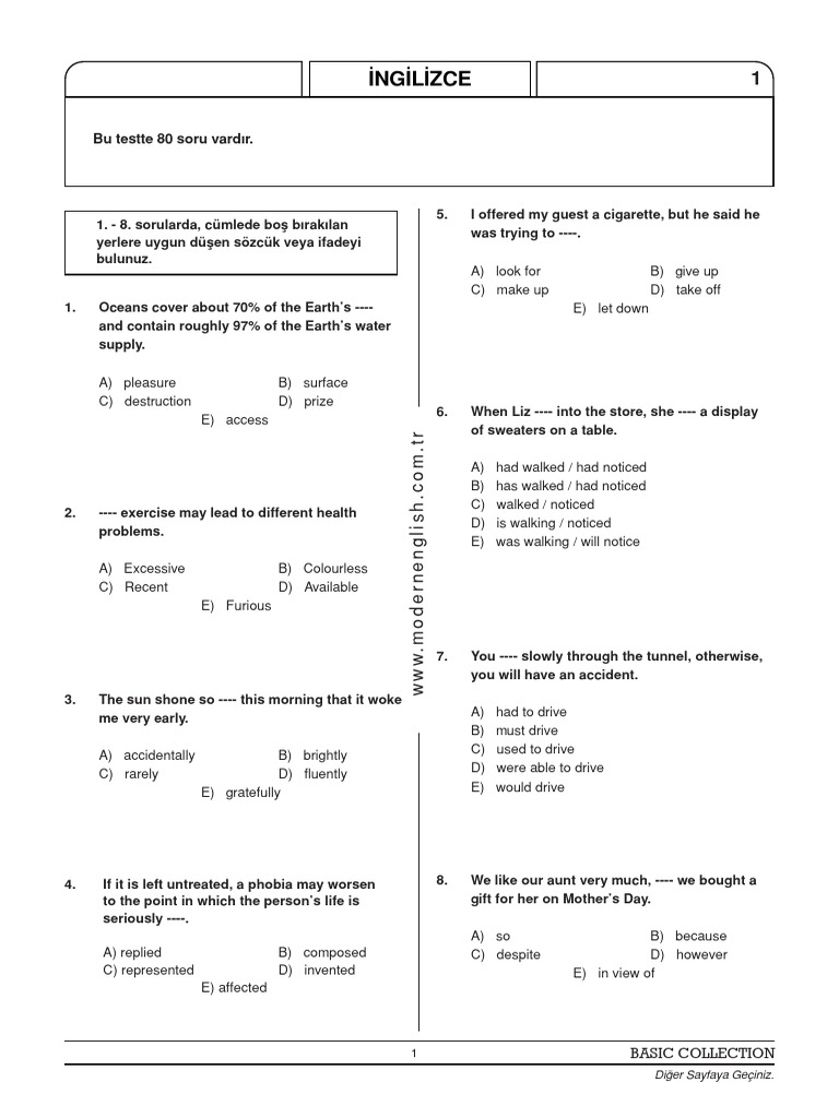 Basic Collection Practice Test 1 | PDF | Origami