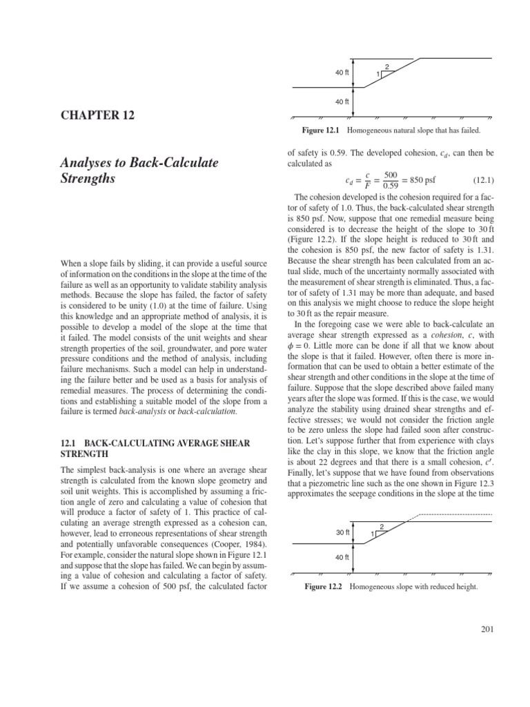Duncan - Back Analysis Slope Stability | PDF | Soil Mechanics | Strength Of Materials