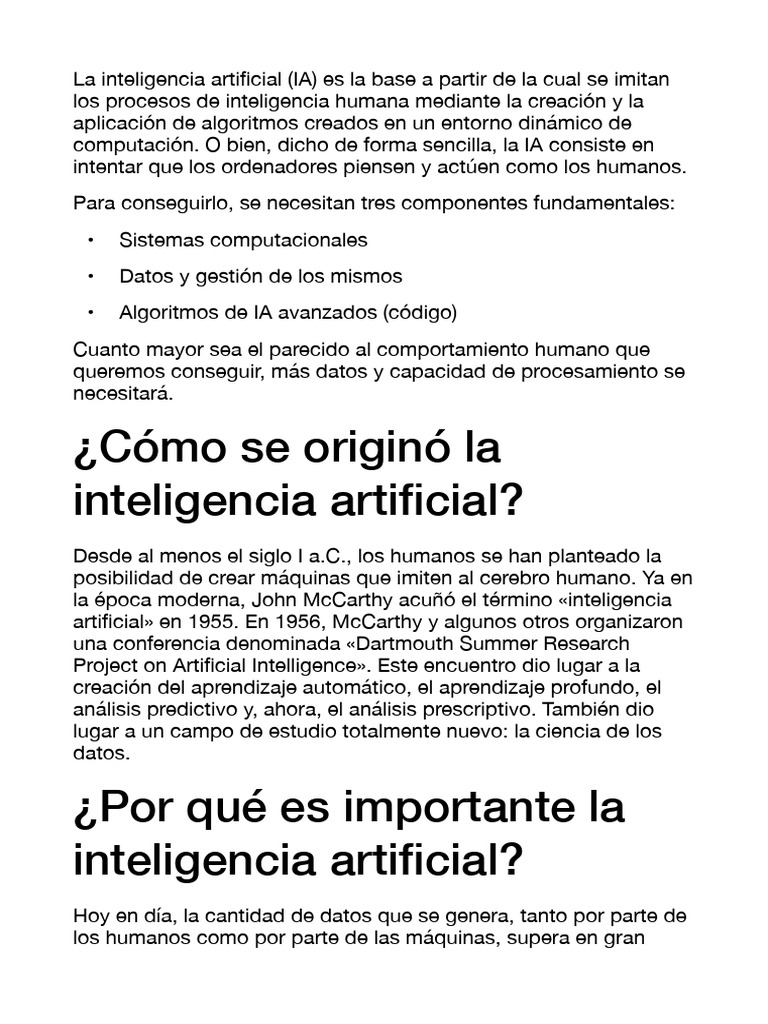 Qué es la IA | PDF | Inteligencia artificial | Inteligencia (IA) y ...