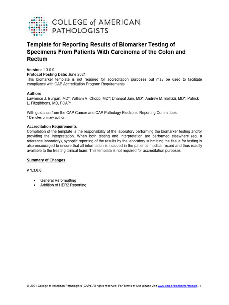 ColoRectal - BMK 1.3.0.0.REL CAPCP | PDF