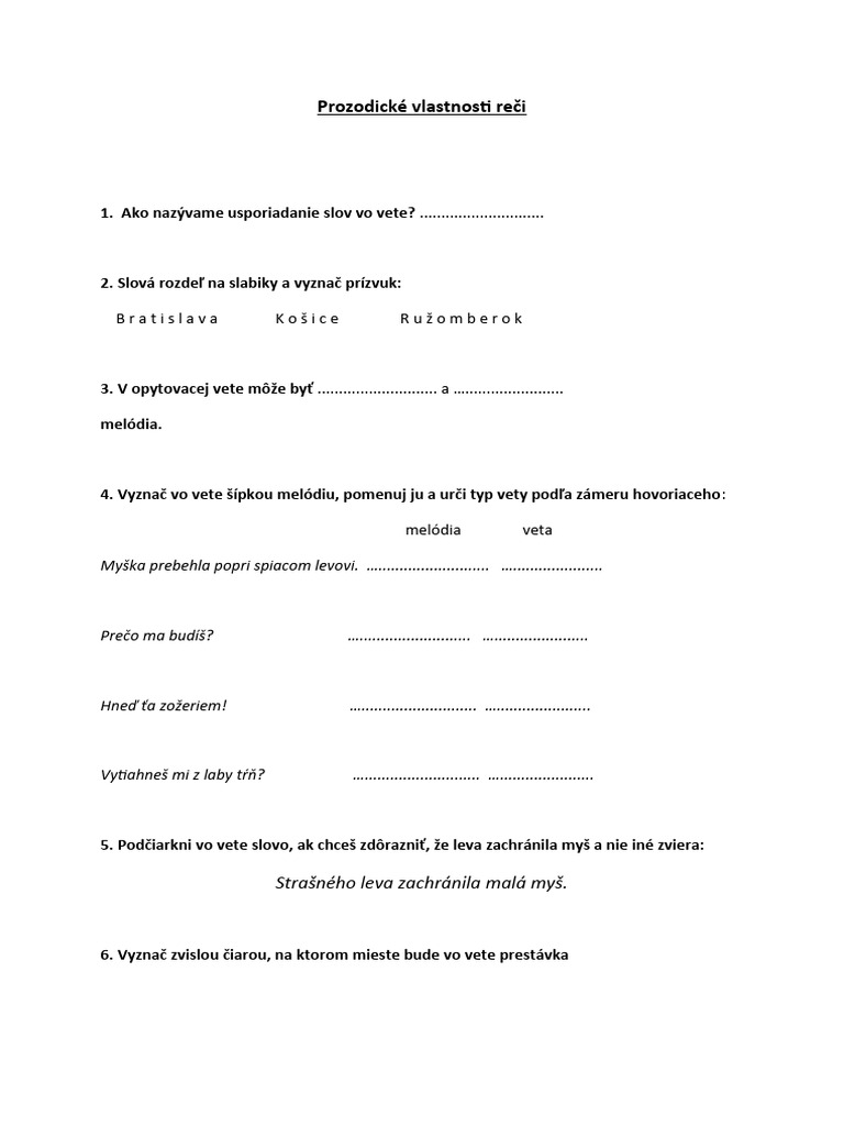 Prozodické Vlastnosti Reči | PDF
