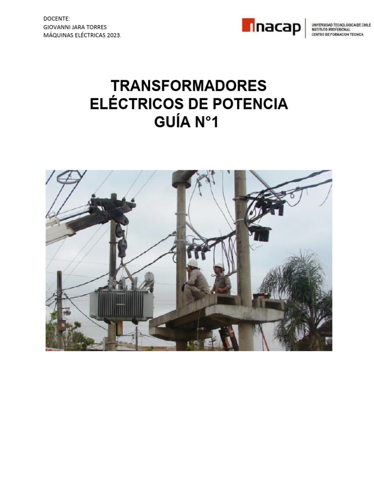 Guía N°1 Transformadores Eléctricos de Potencia | PDF | Transformador | Inductor