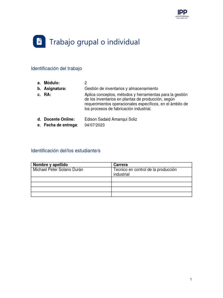 Michael - Solano - T1 - M2 - Gestión de Inventarios y Almacenamiento ...