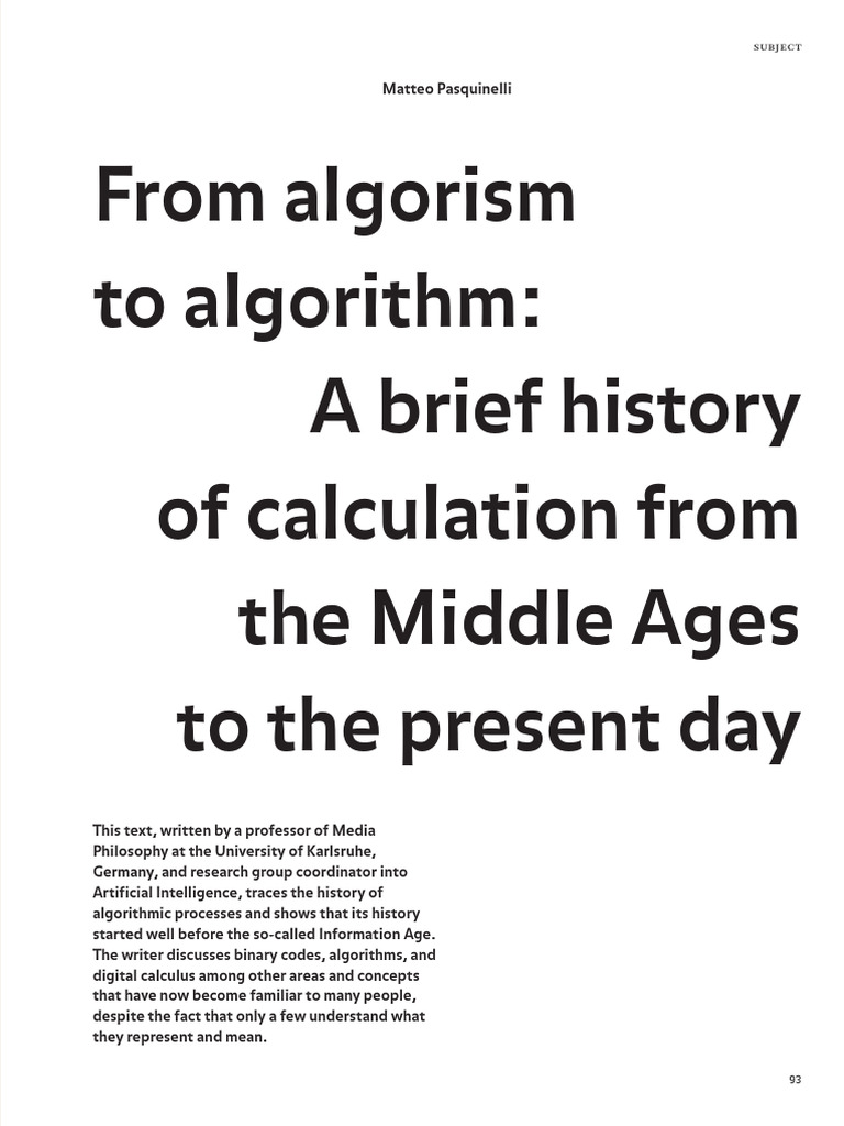 History of Algorithms | PDF | Algorithms | Numbers