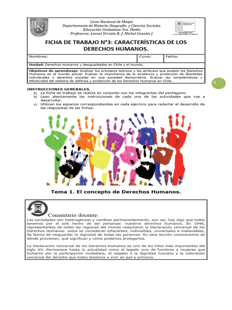 2021-Ficha 3-DDHH | PDF | Convenio europeo de derechos humanos ...