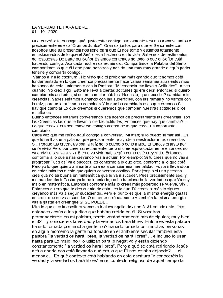 La Verdad Te Hará Libre | PDF