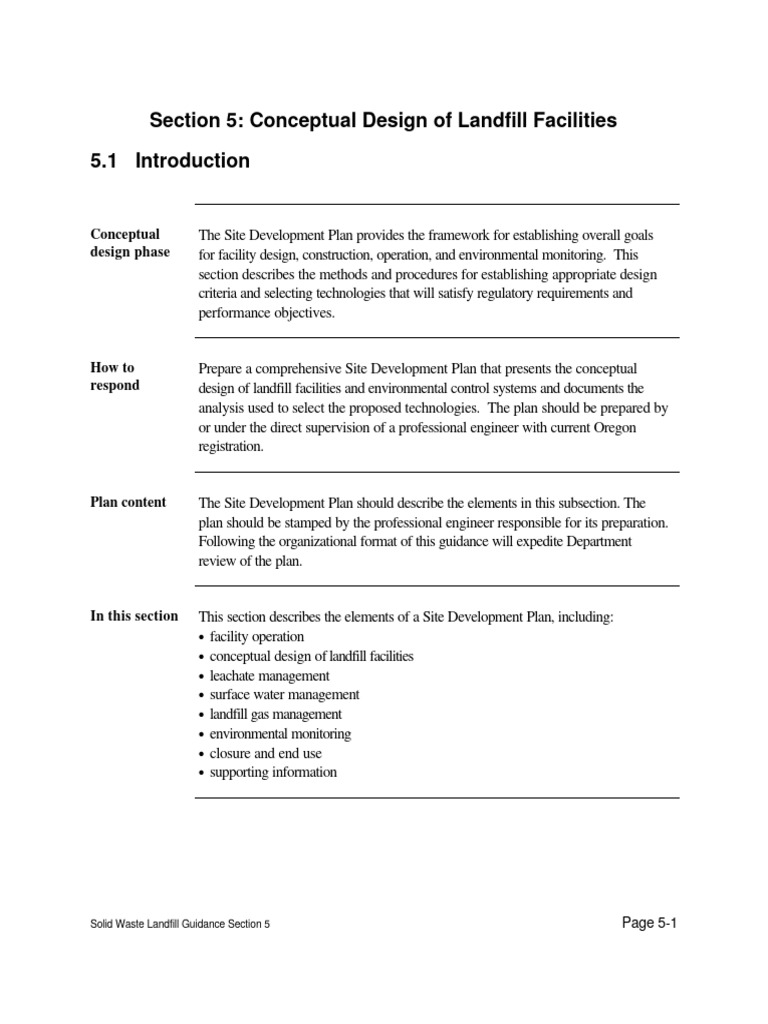 Conceptual Design of Landfill Facilities | PDF | Waste | Landfill