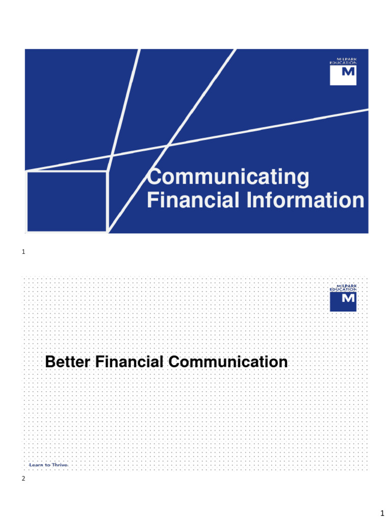 1 - Communicating Financial Information | PDF