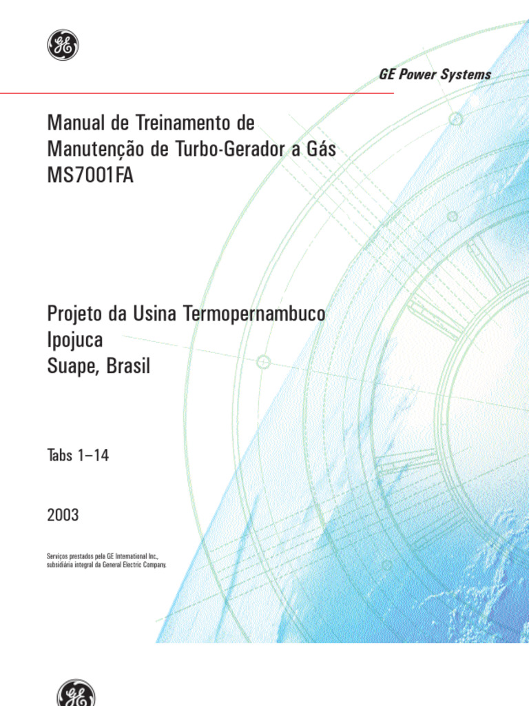 Manutenção de Turbo-Gerador a Gás MS7001FA | PDF | Motor a jato | Motores