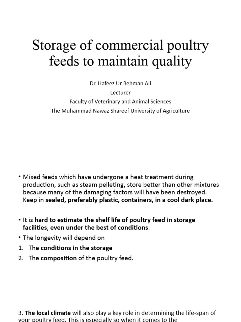 10.storage of Commercial Poultry Feeds To Maintain Quality | PDF ...