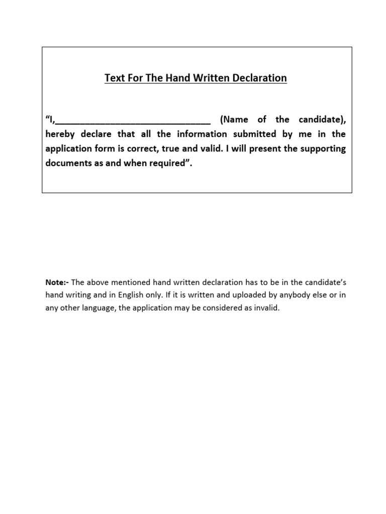 Hand Written Declaration | PDF | Finance & Money Management | Social ...