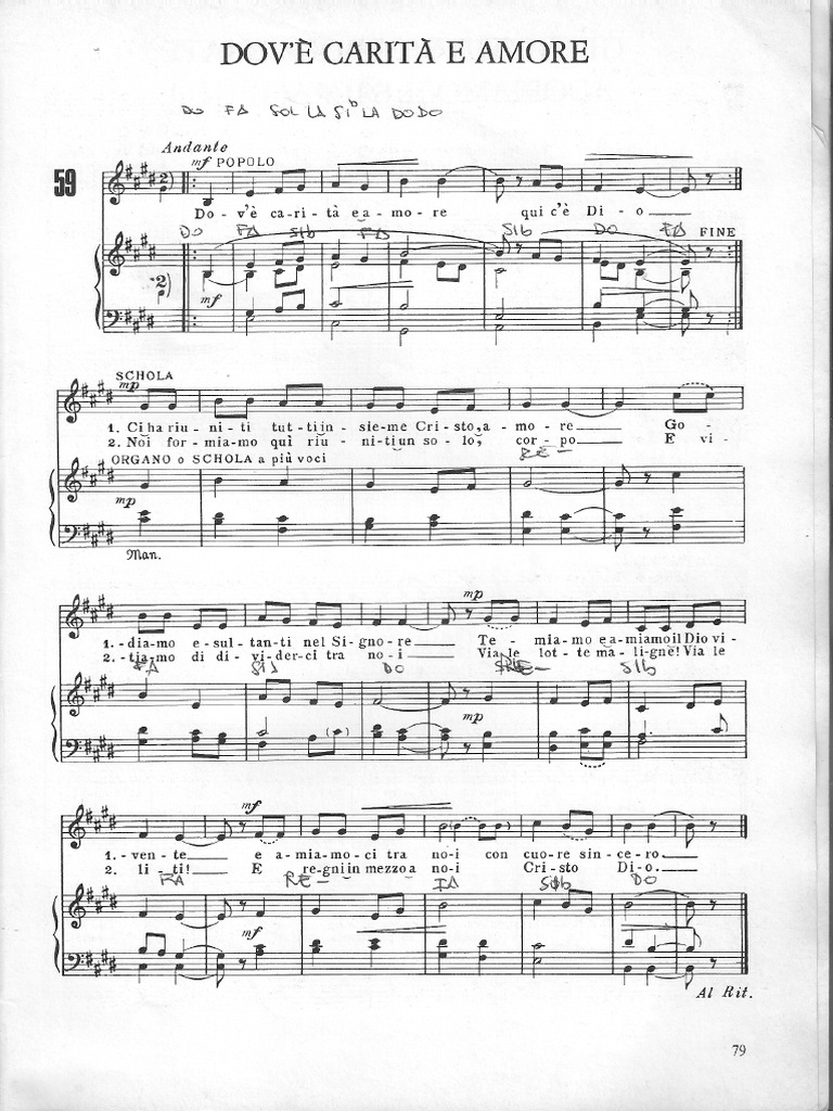 Dov'è Carità e Amore | PDF