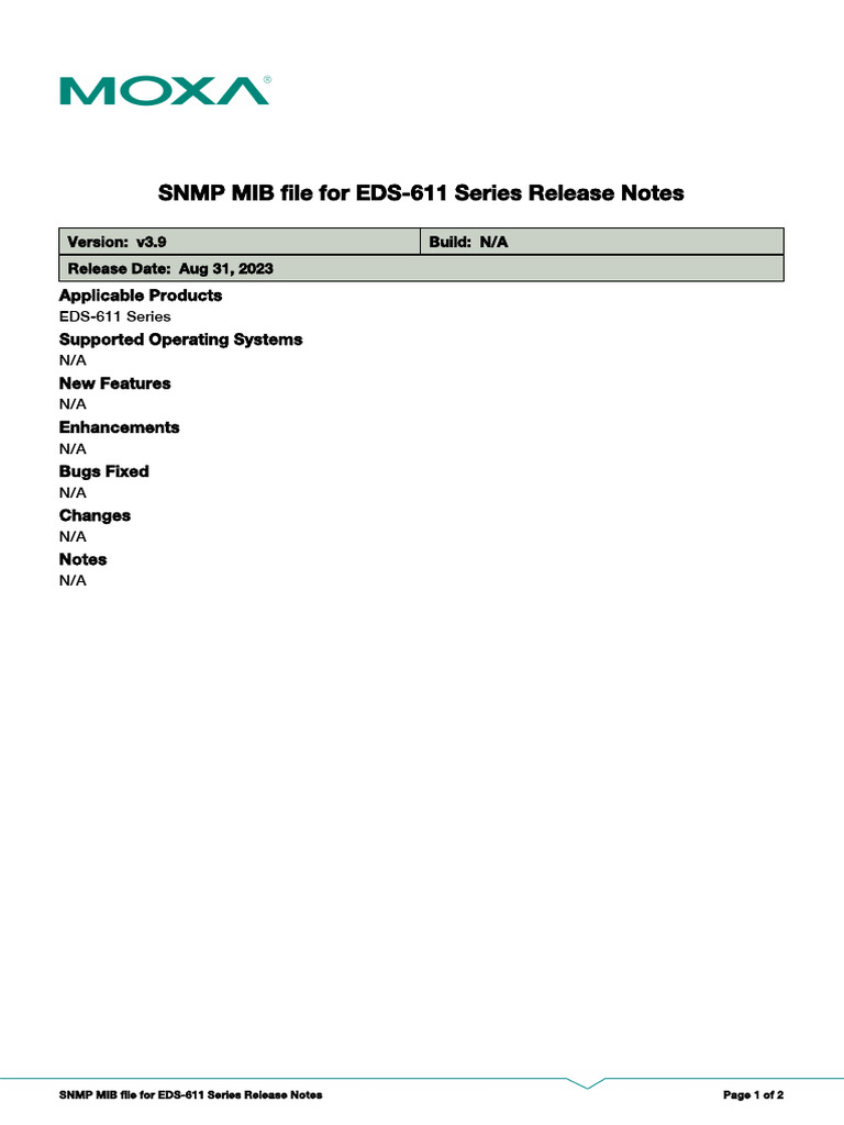 EDS-611 Series - Moxa-Eds-611-Series-Snmp-Mib-File-Software-Package-V3.9.my - Software Release ...