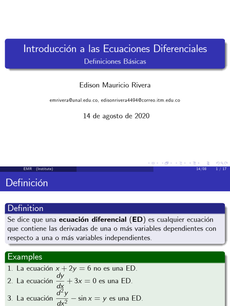 Introduccion A Las Ecuaciones Diferenciales | PDF