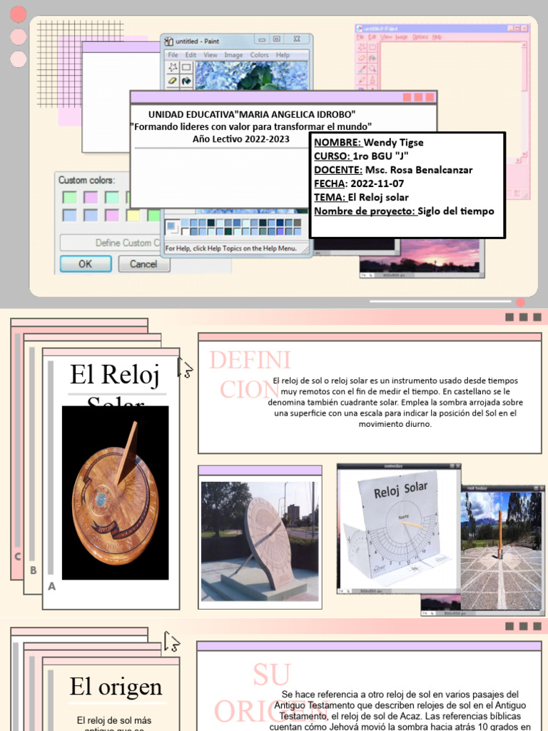 Historia y Tipos del Reloj Solar | PDF | Reloj
