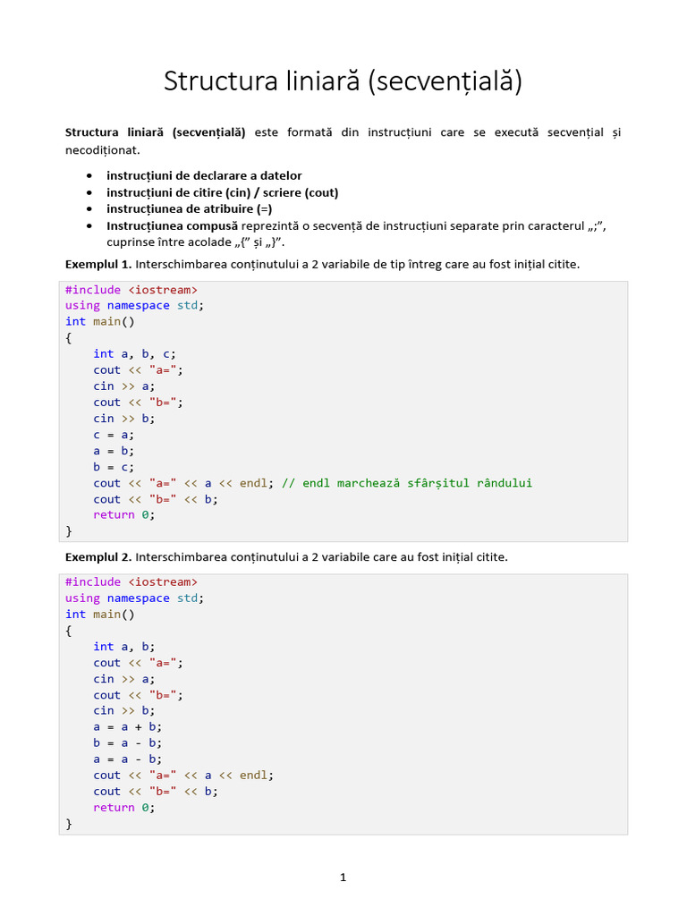 Structura Liniara | PDF