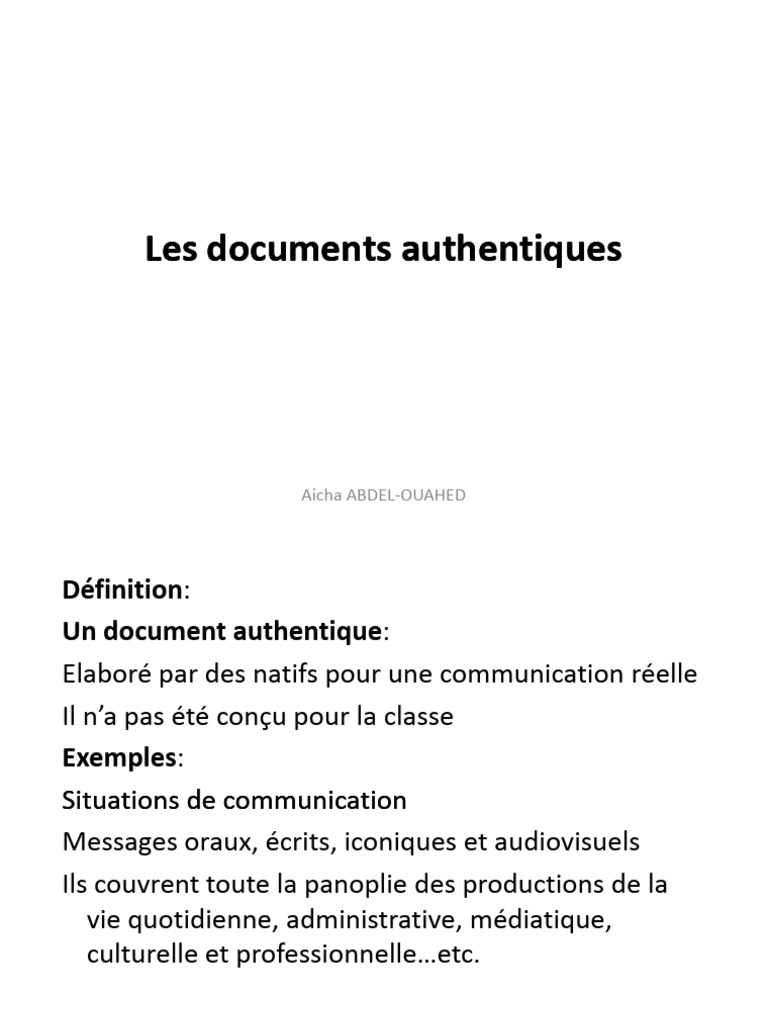 Les Critère de Choix D'un Document Authentique | PDF