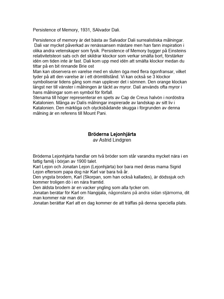 Persistence of Memory | PDF