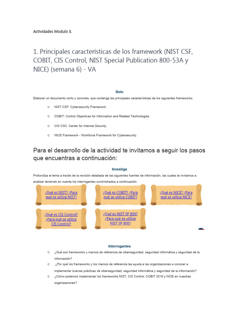 Actividades Modulo 3 | PDF Actividades Modulo 3 | PDF