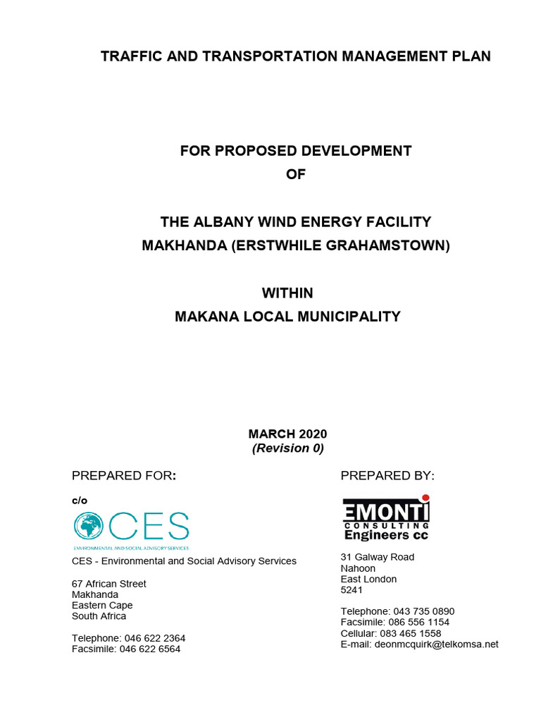 Traffic and Transport Management PlanAlbany | PDF | Occupational Safety ...