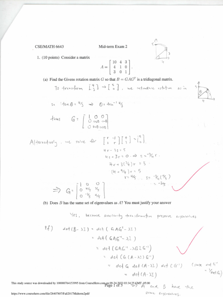 Fall2017Midterm2 PDF | PDF | Mathematical Physics | Algebra