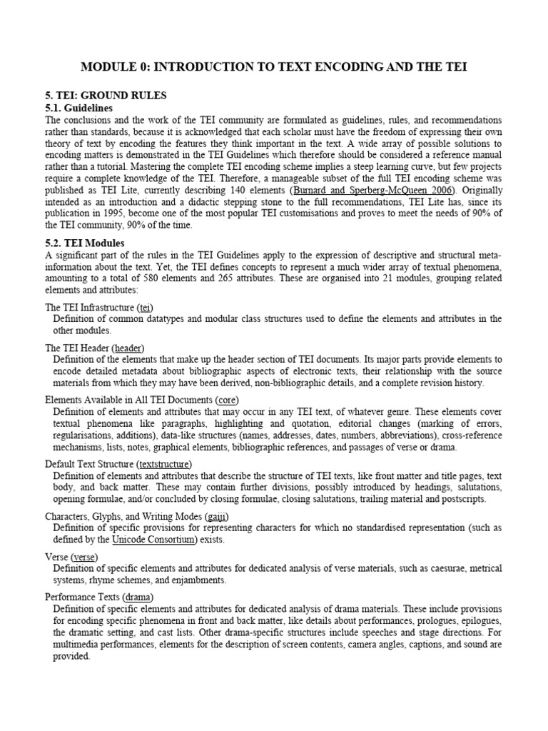 Tutorial TEI by Examples - Modules 0-8 | PDF | Xml Schema | Xml