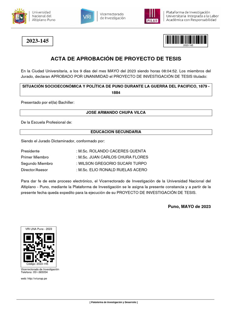 Acta de Aprobacion | PDF | Ciencia y matemáticas