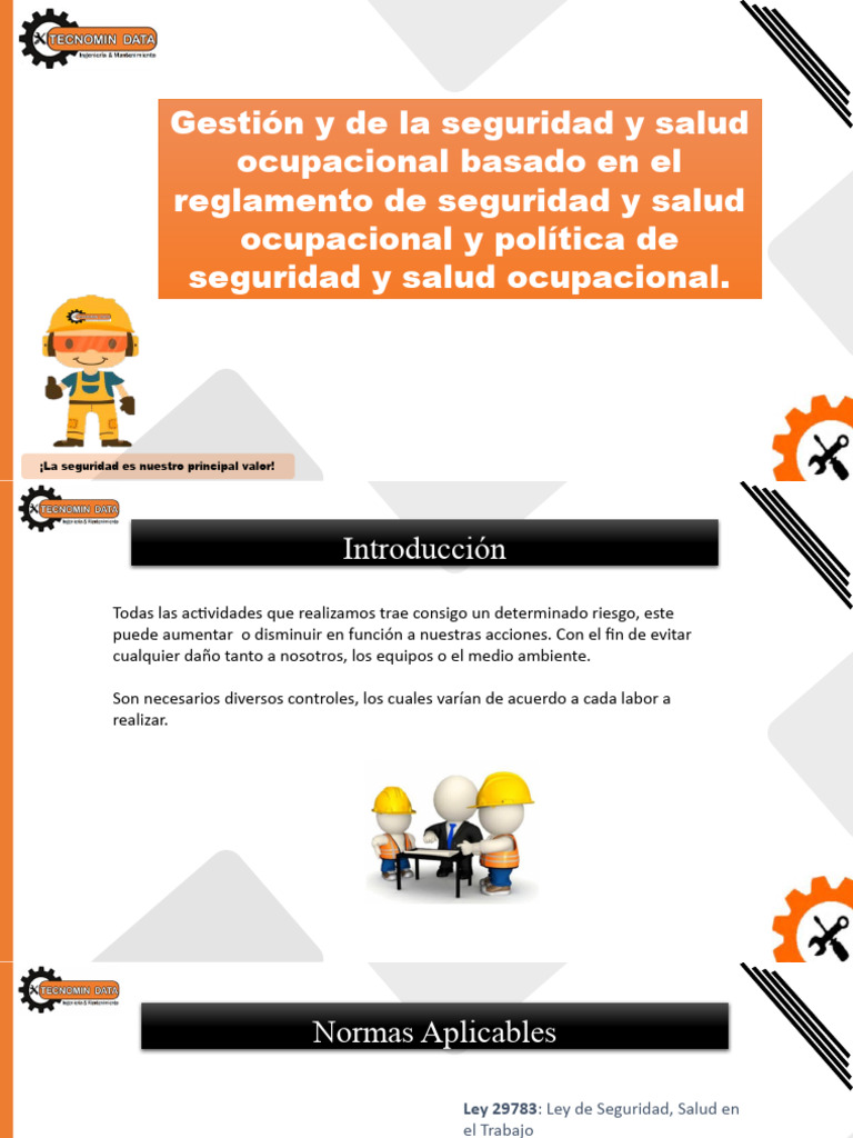 Gestión y de La Seguridad y Salud Ocupacional Basado en El Reglamento de Seguridad y Salud ...