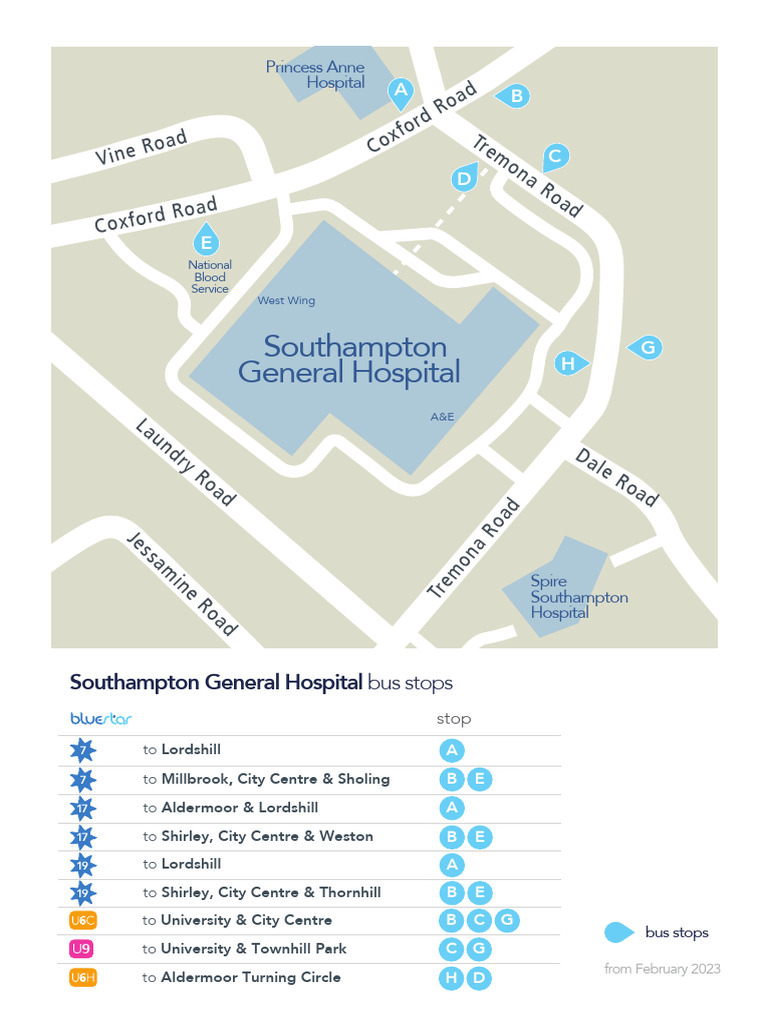 Bluestar Southampton General Hospital Map - February 2023 | PDF
