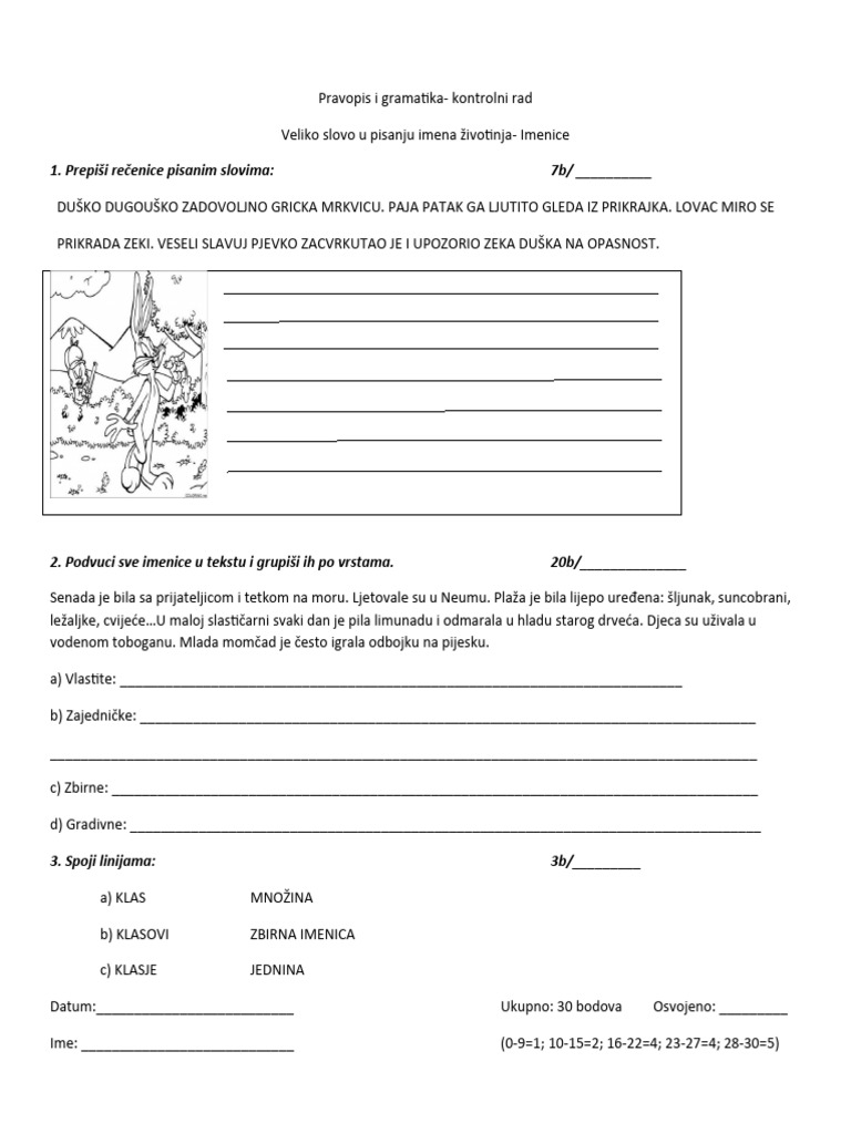 Pravopis I Gramatika IV Razred | PDF