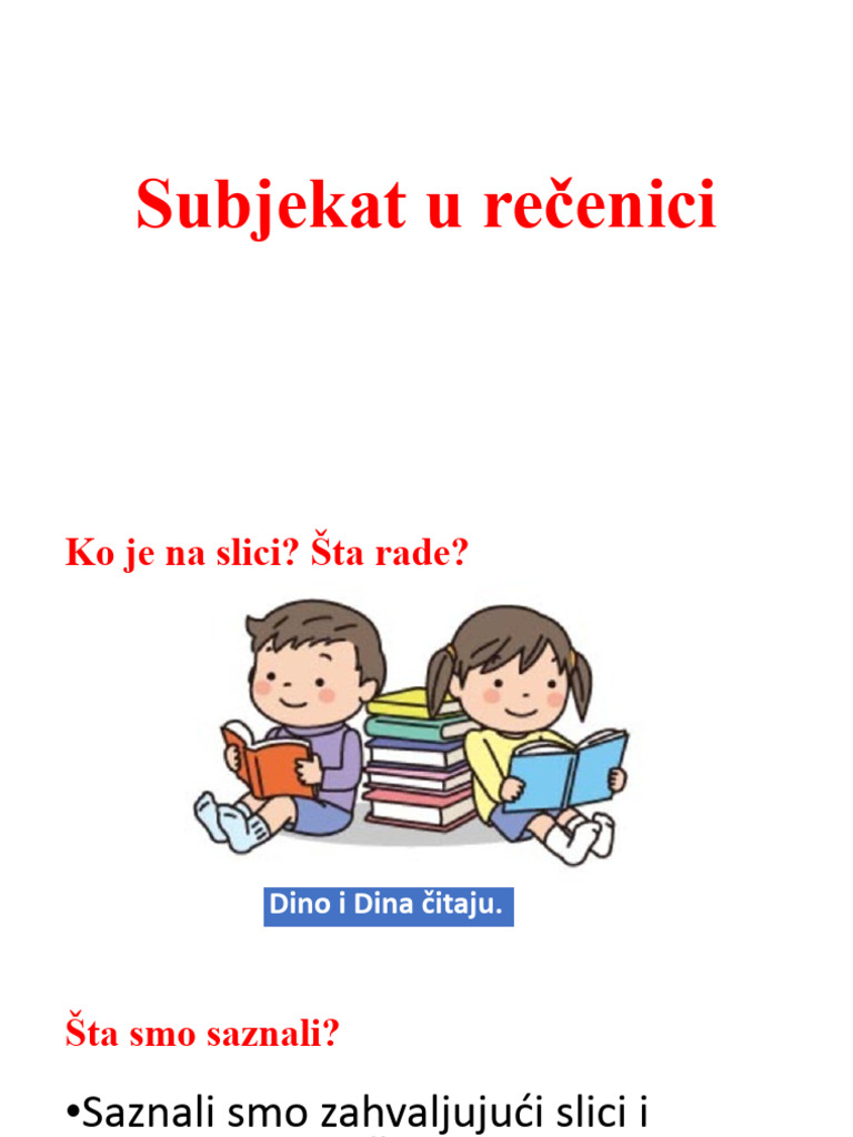 Subjekat u rečenici | PDF