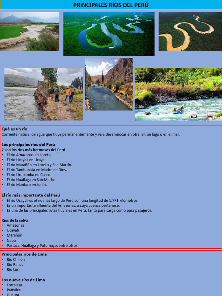 Principales Ríos del Perú y sus Características | PDF | Viajes y ...