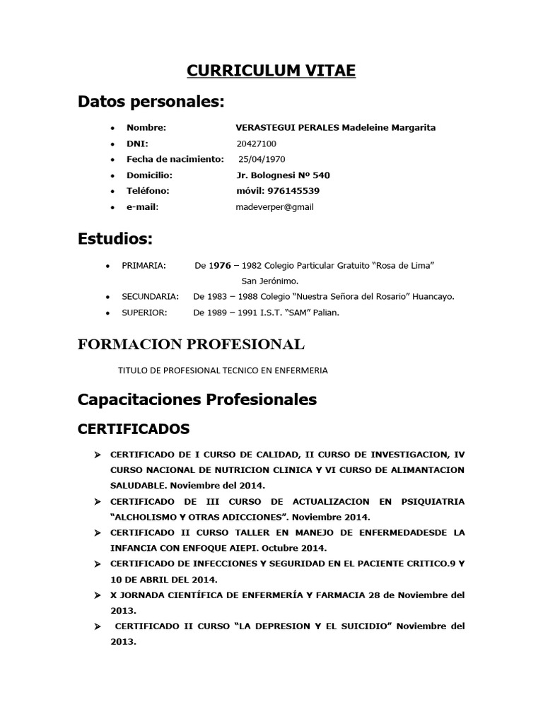 Curriculum Vitae | PDF | Cuidado de la salud | Medicina