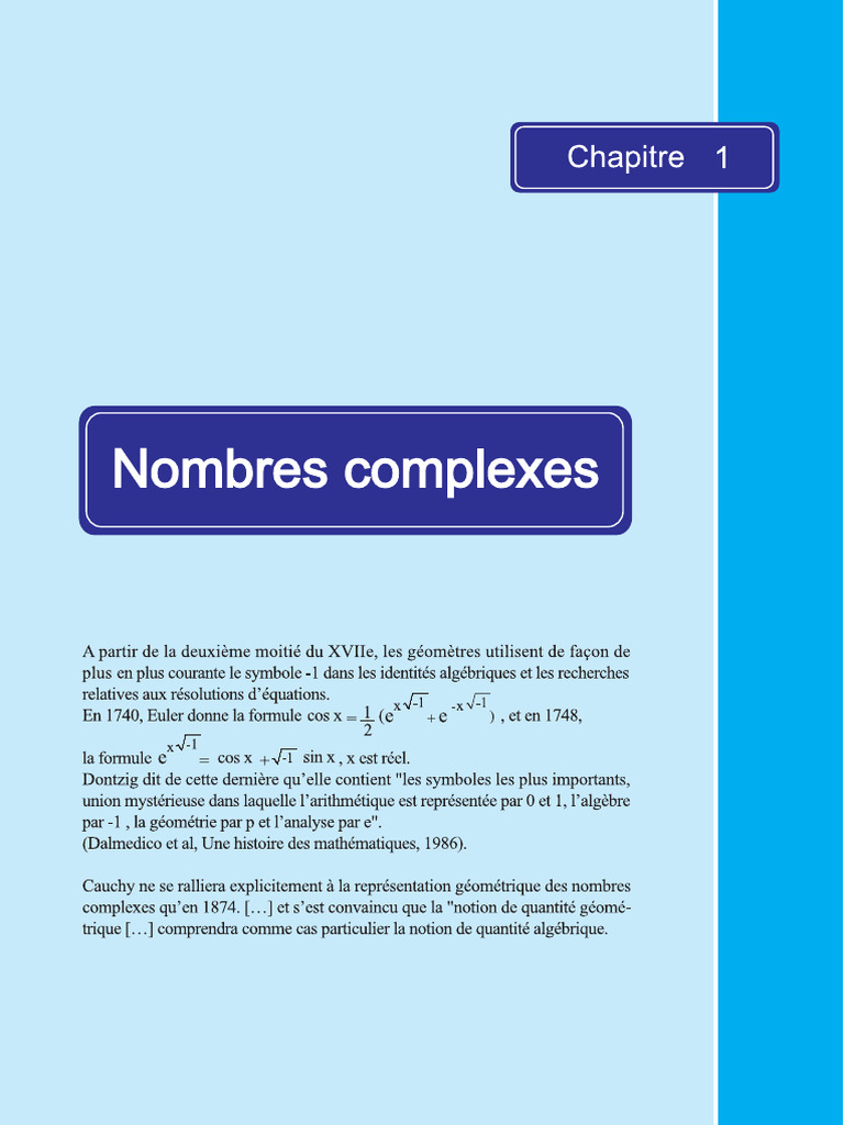 Tome 2 Chapitre 1 Nombres Complexes | PDF
