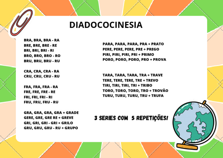 Tabela Das DIADOCOCINESIAS | PDF