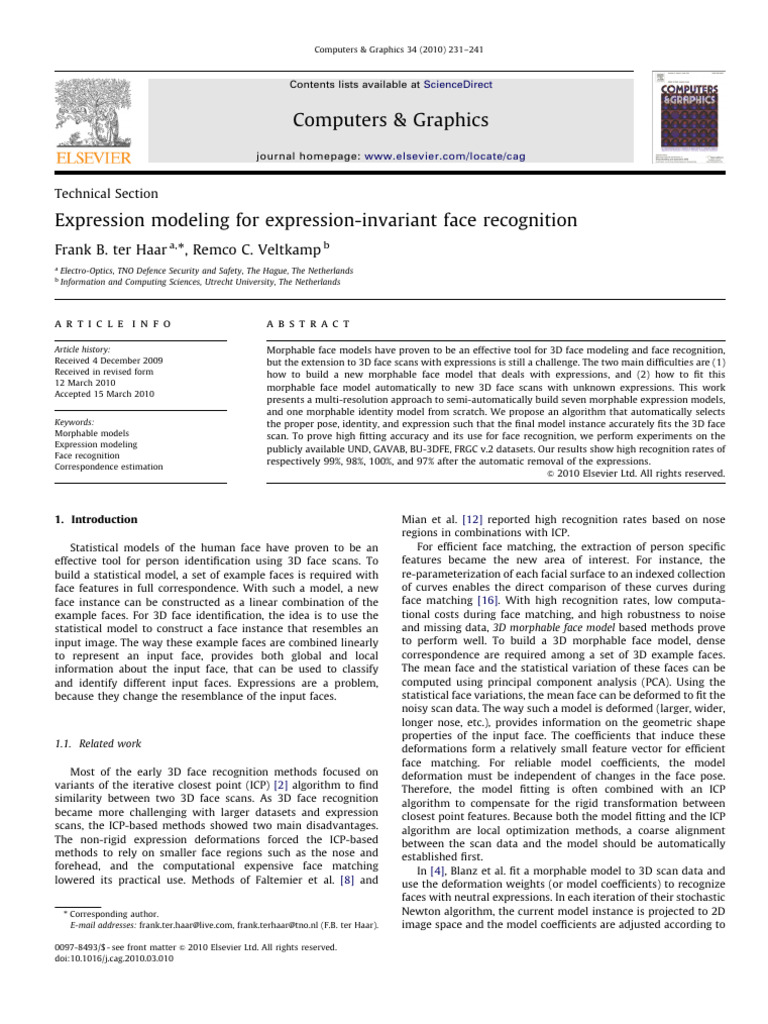 Expression Modeling For Expression Invariant Face Recognition Download Free Pdf Eigenvalues