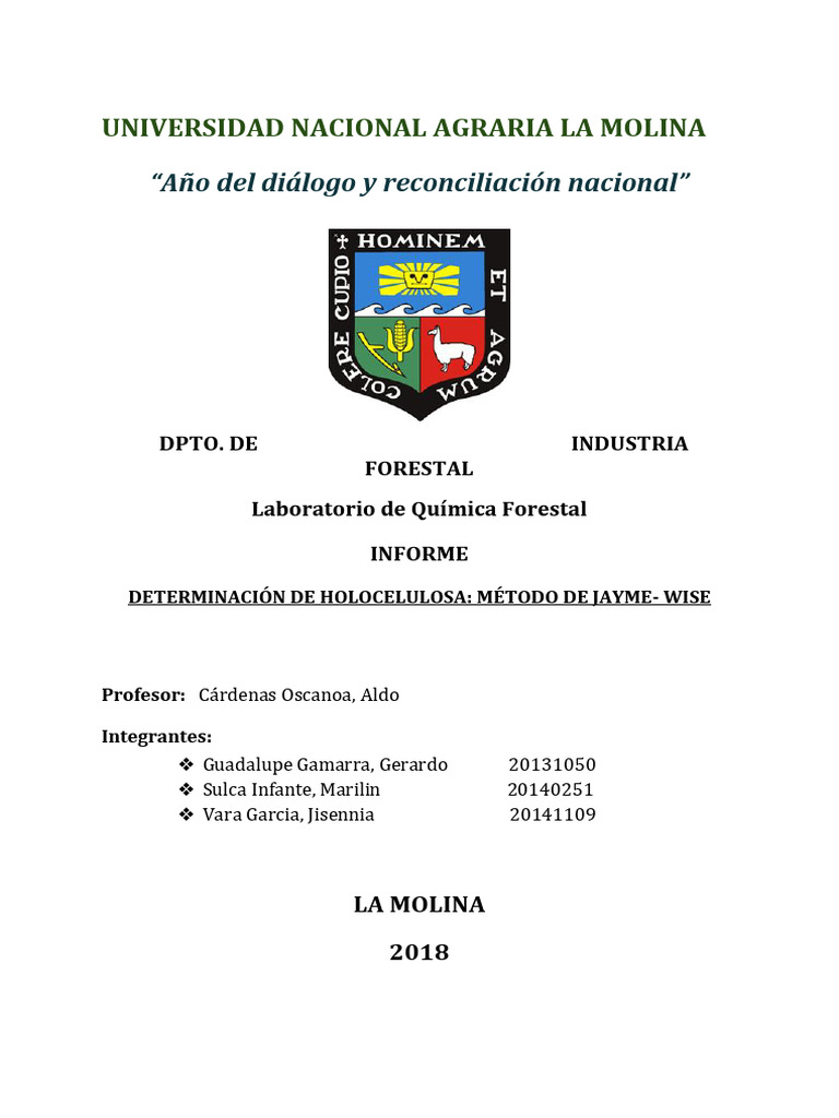 Determinación de Holocelulosa en Schinus | PDF | Hogar, jardinería y ...