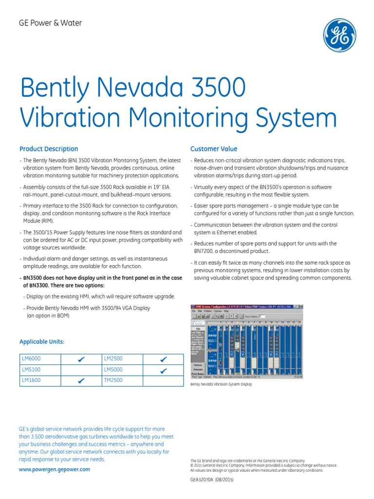 BN3500 Vibration Monitoring System | PDF