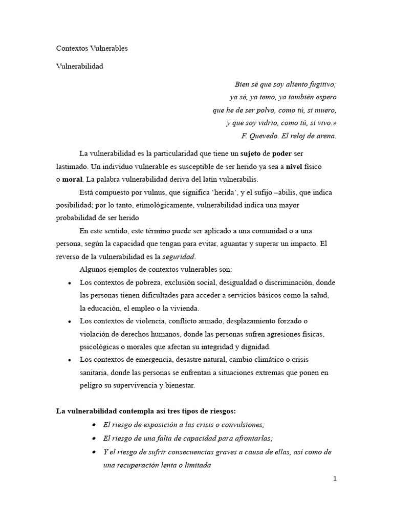Contextos Vulnerables | PDF